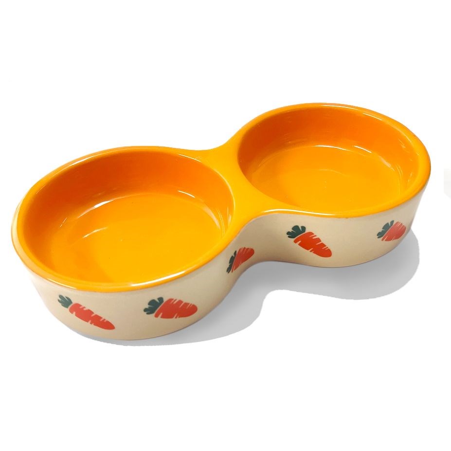 Carrot Double Dish - Food bowl – Rabbits Down Under